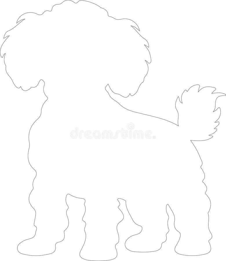 Poodle Outline Silhouette Generative Ai Stock Vector - Illustration of ...