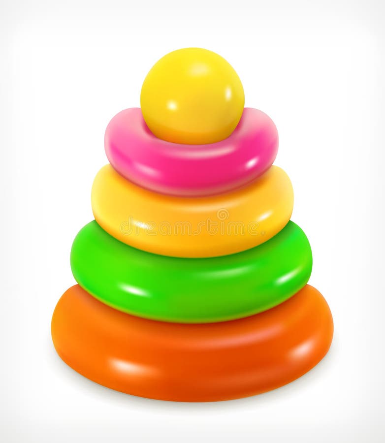 Kid Toy Pyramid, Vector Illustration Stock Vector - Illustration of ...