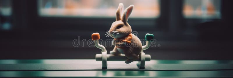 A Toy Rabbit Sitting on Top of a Table. AI Generative Image. Stock ...