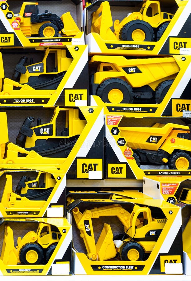 Toy Realistic Models of Cat Caterpillar Machines Editorial Photography ...
