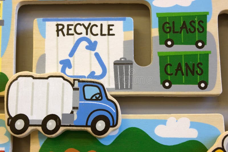 Toy recycling puzzle stock image. Image of drawings, childhood - 14247003