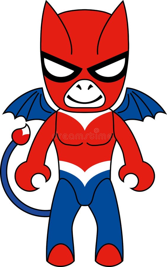 Toy red devil stock vector. Illustration of flying, super - 64600563
