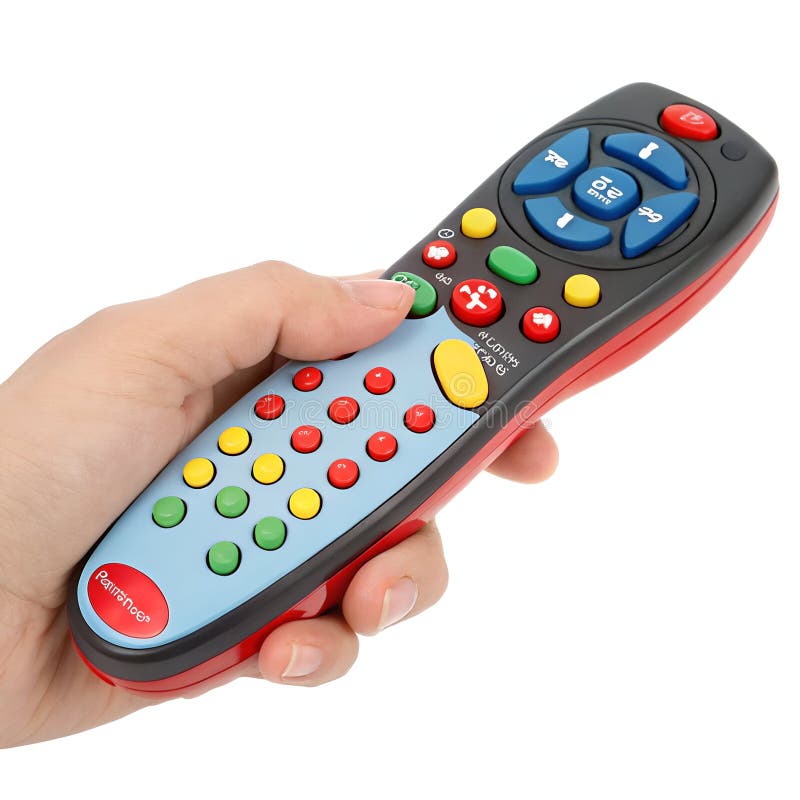 Toy Remote Control in Hand Fun Interactive Play Stock Illustration ...