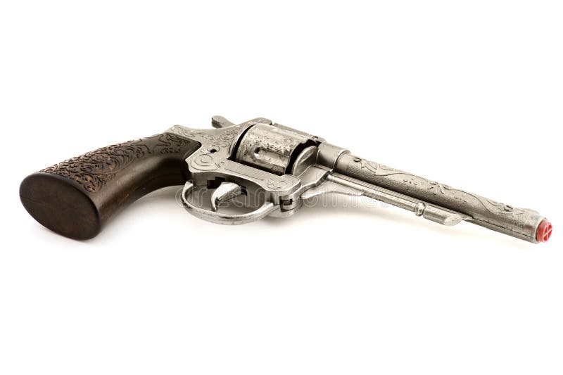 Toy revolver stock photo. Image of play, silver, weapon - 21556196
