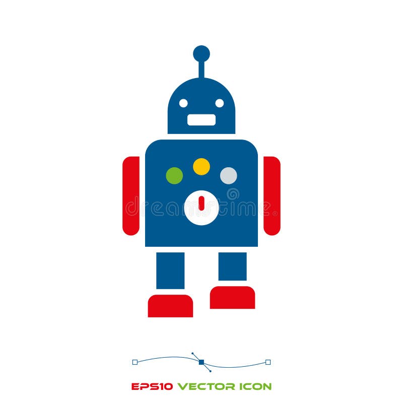 Toy robot vector line icon stock vector. Illustration of flat - 151763217