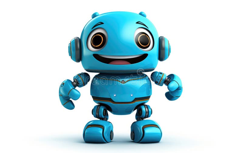 Toy Robot in Isolation Against a White Backdrop -Generative Ai Stock ...