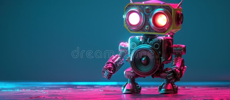 Toy Robot with Red Light stock image. Image of entertainment - 314863287