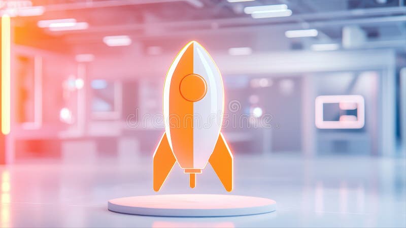 Toy Rocket Model on a Wooden Table Representing Business Concepts and ...