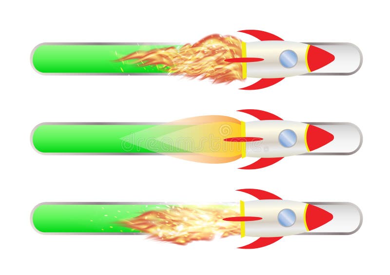 Toy Rocket with Progress Bar Stock Vector - Illustration of indicator ...
