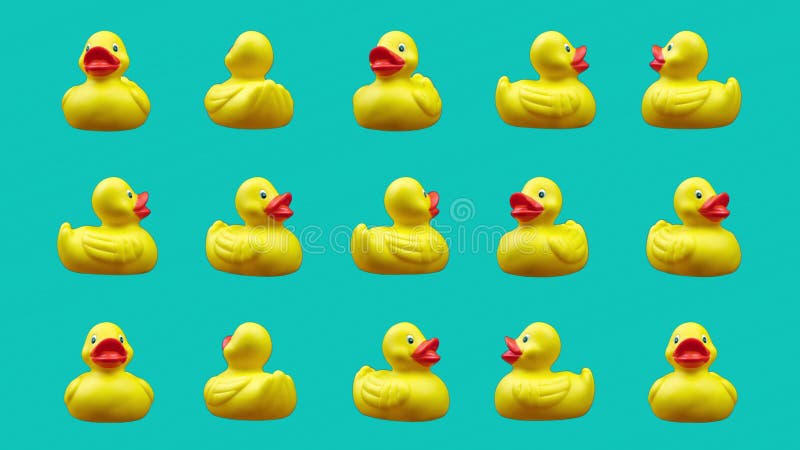 Toy Rubber Duck Silhouettes Rotating Around Stock Footage - Video of ...