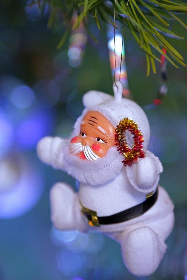 Toy Santa Claus on a Christmas Tree Stock Image - Image of year, white ...