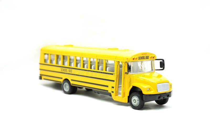Toy School Bus isolated stock photo. Image of object - 16897076