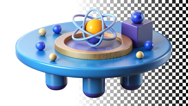 Toy Science Table with Atom Model Educational Play Set Png Transparent ...
