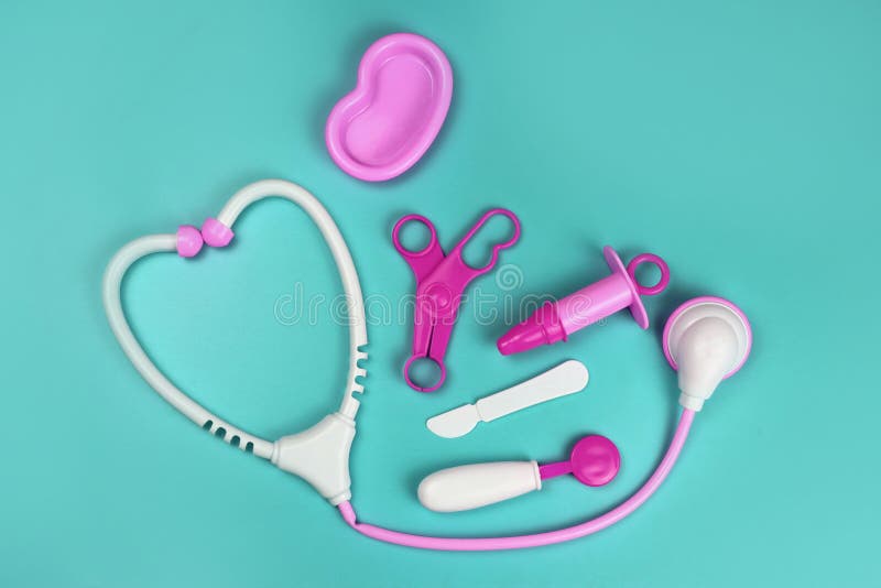 Toy set of doctor s tools stock image. Image of future - 234432351
