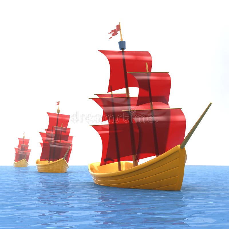 Toy ship stock illustration. Illustration of swimming - 29537615