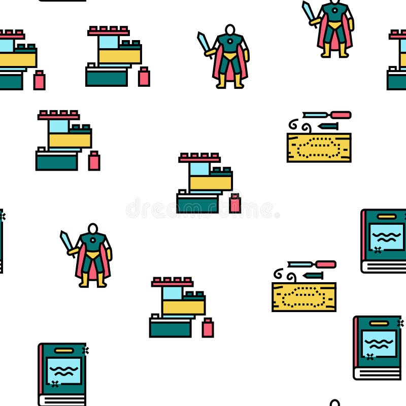 Toy Shop Sale Product Vector Seamless Pattern Stock Vector ...