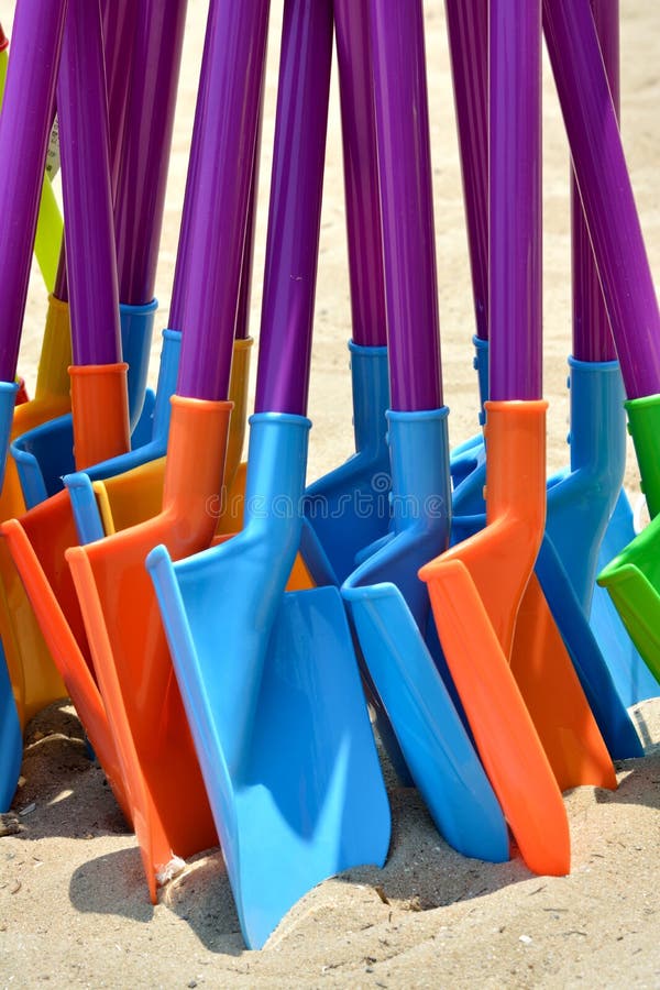 Toy Shovel in Various Colors Stock Photo - Image of color, sand: 32115008