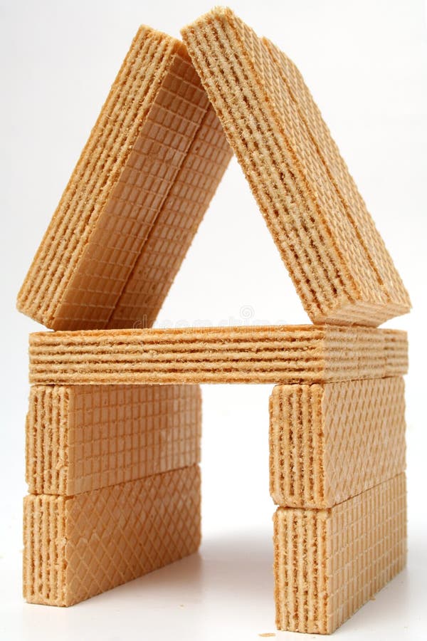 Toy Small House Made Of Wafers With A Vanilla Cream Picture. Image: 1448438