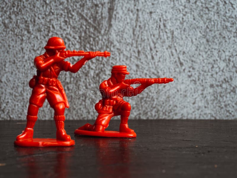 Toy Soldiers on Woodwn Table Stock Photo - Image of battle, military ...