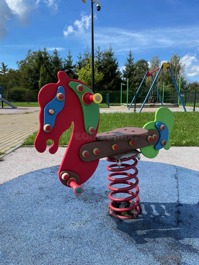 A Toy Standing on the Playground Stock Image - Image of play, ground ...
