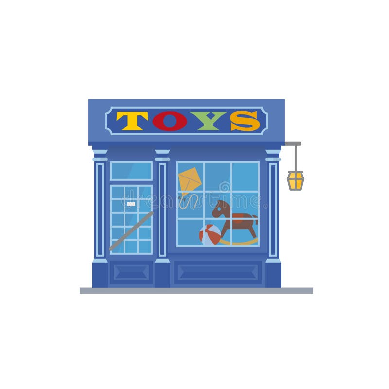 Toy Store Building Facade Isolated Flat Design Vector Illustration ...