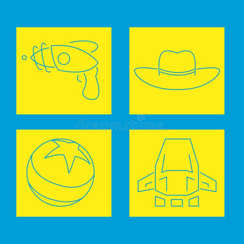Toy Story Icons Pack of 4 Animated Outline Stock Vector - Illustration ...