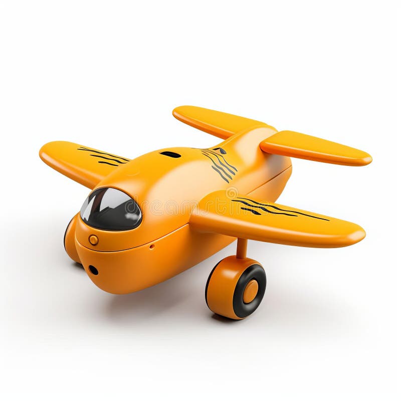 Toy-style Remote Control Plane on White Background Stock Illustration ...