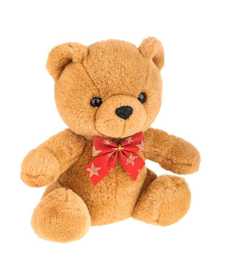 Toy Teddy Bear on a White. Side View. 3D Illustration Stock ...