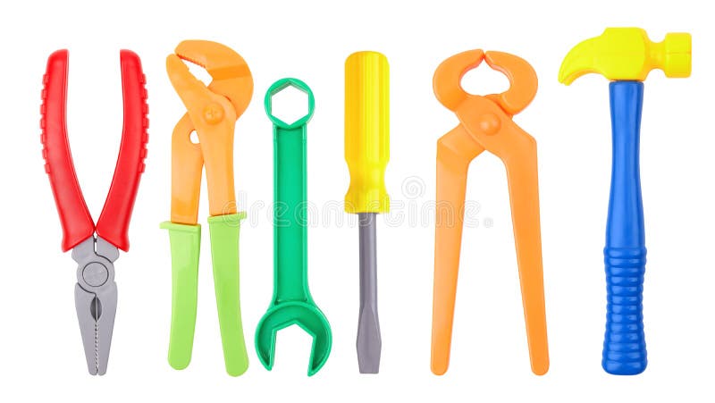Orange toy hammer stock image. Image of isolated, tool - 10234255