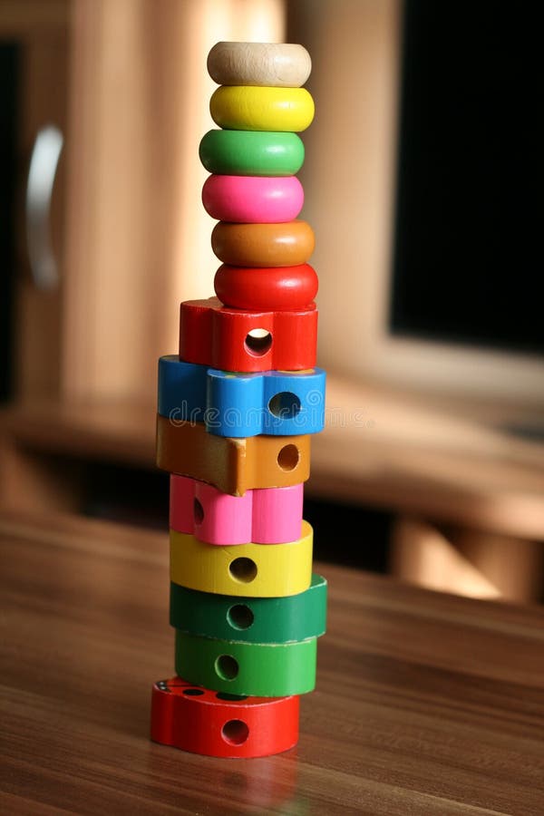 Toy tower stock photo. Image of children, brown, green - 27645256
