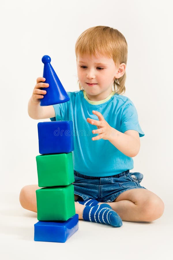 Toy tower stock image. Image of preschool, playing, masculine - 5459935