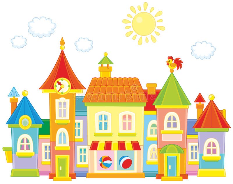 Toy town stock vector. Illustration of country, playhouse - 71469519