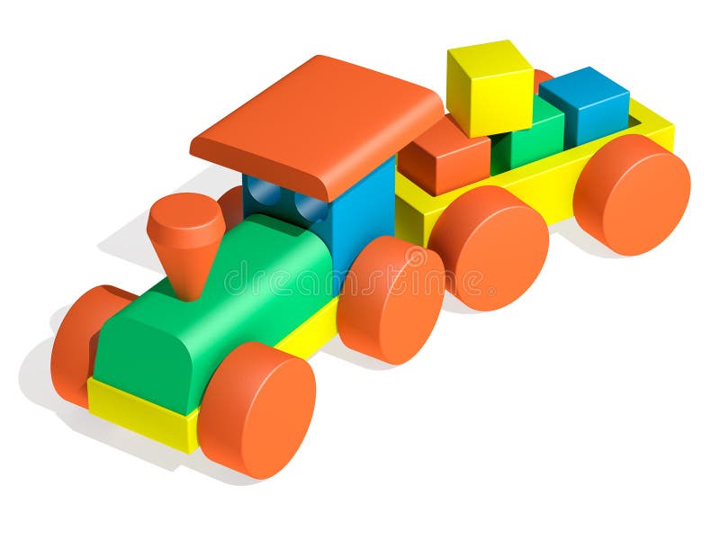 Toy Train and Blocks stock vector. Illustration of child - 10244096