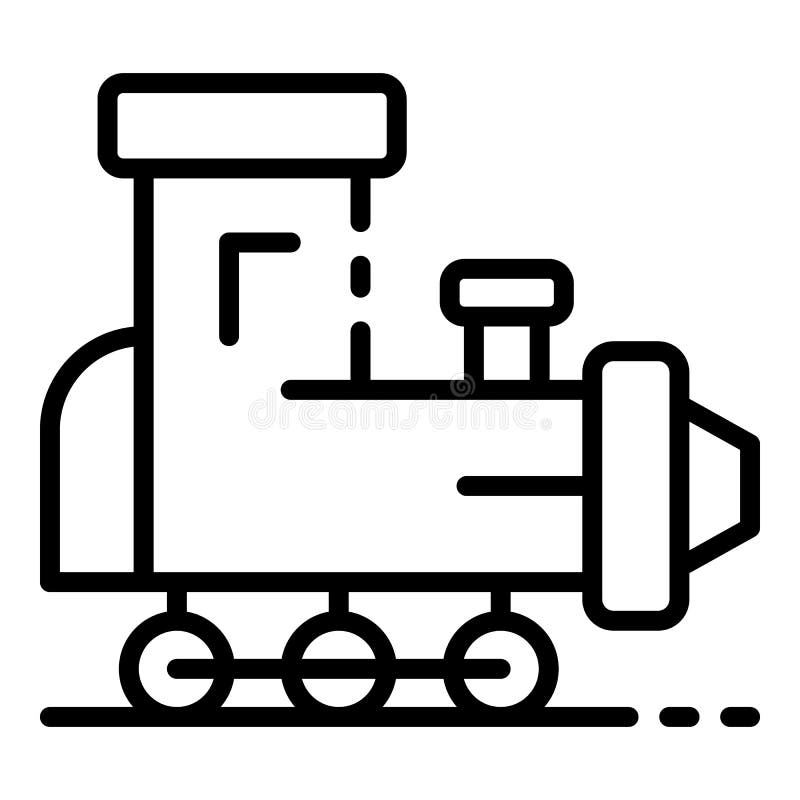 Toy Train Icon, Outline Style Stock Vector - Illustration of clipart ...