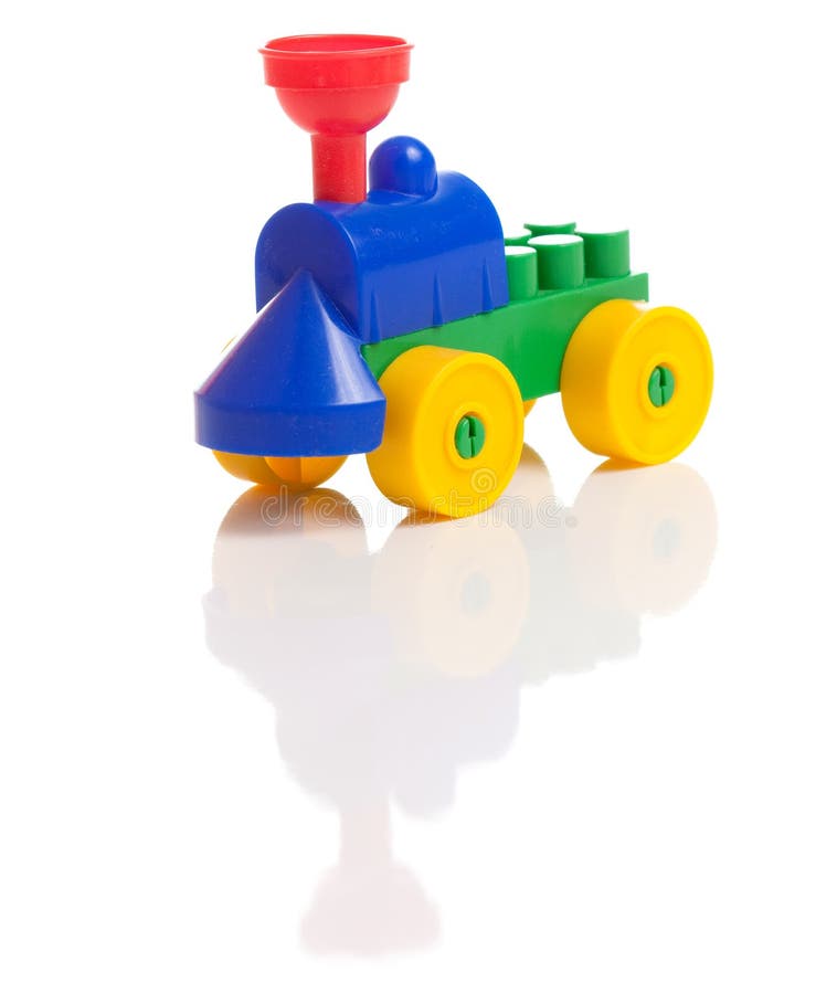 Toy Train Isolated on White Background. Concept of Childhood Learning ...
