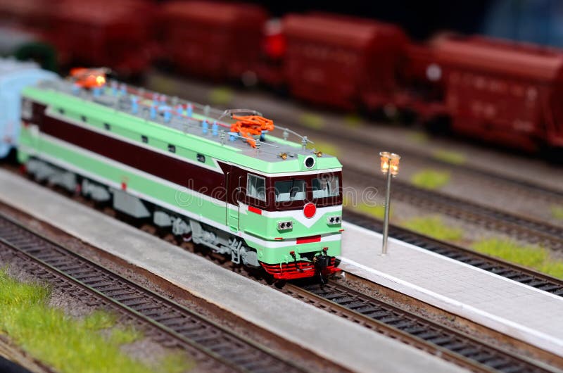 Toy Train Model on the Railway Stock Photo - Image of miniature, model ...