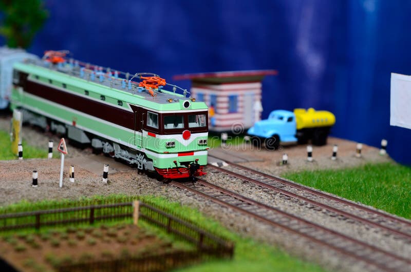 Train model on the railway stock photo. Image of railway - 140993286