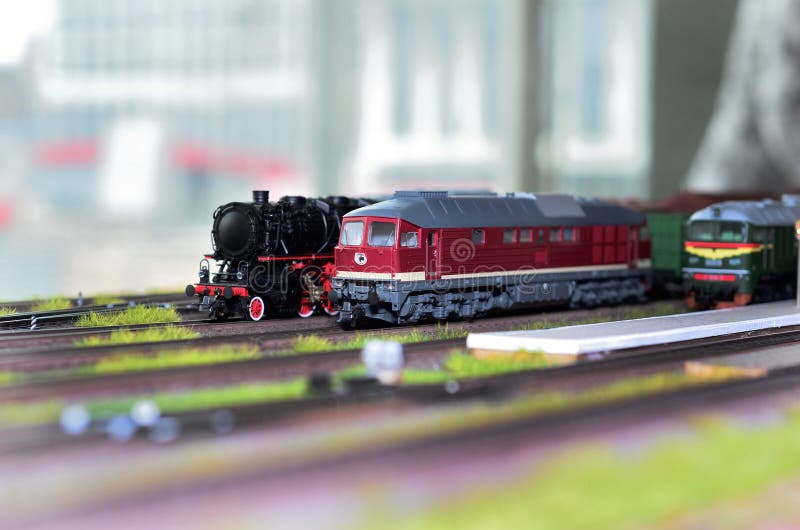 Train model on the railway stock image. Image of modern - 140993511