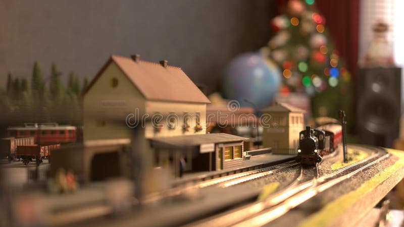 Toy Train Model on a Town Railway. Stock Photo - Image of rail ...