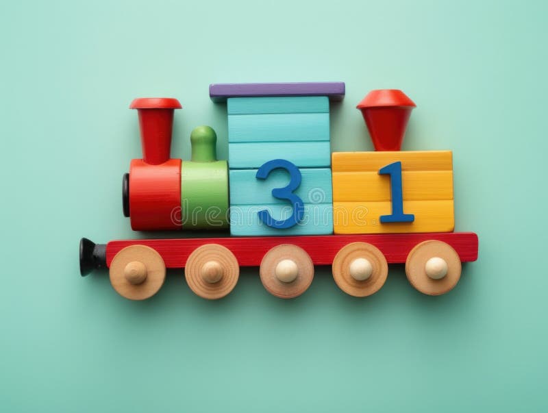 Toy train with number 13 stock illustration. Illustration of rail ...