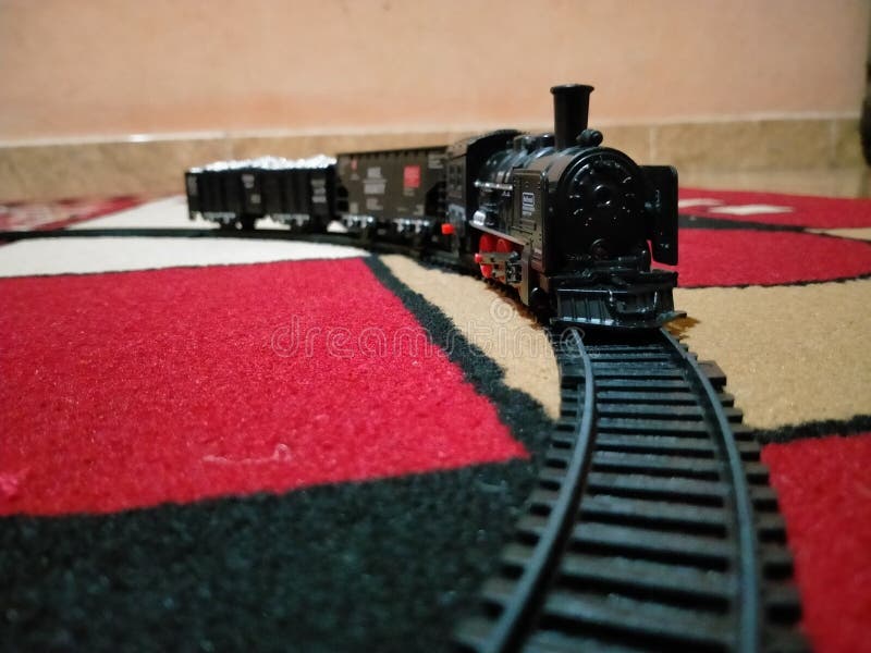 Toy train with rails stock photo. Image of vehicle, screenshot - 263960788