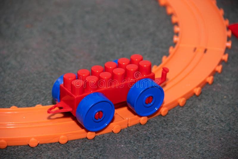 Toy Train on the Road. Kids Toys Stock Image - Image of object ...