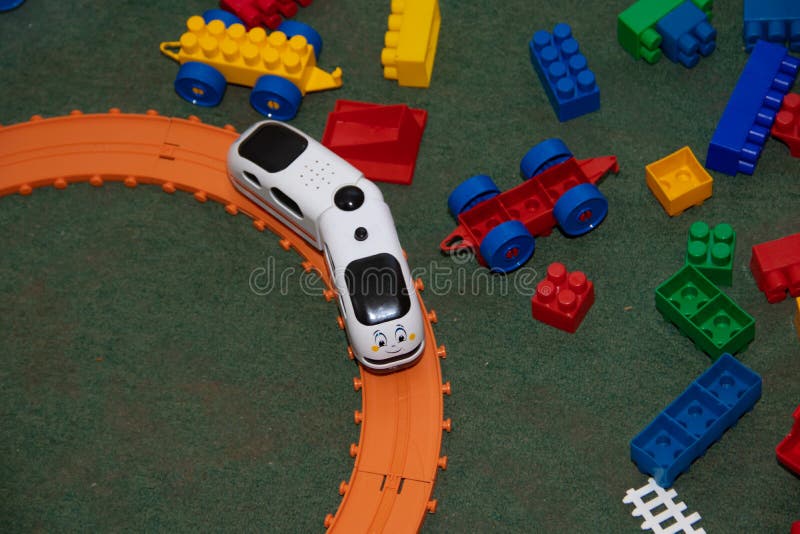 Toy Train on the Road. Kids Toys Stock Photo - Image of toddler, line ...