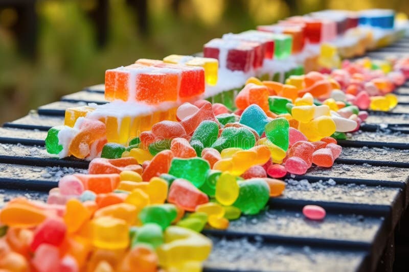 Toy Train Running Over a Bridge Made of Icing and Candy Stock Image ...