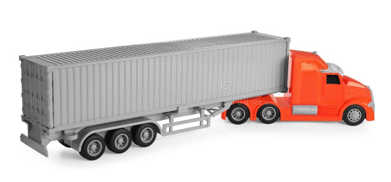 Toy Truck with Container Isolated on White. Export Concept Stock Image ...