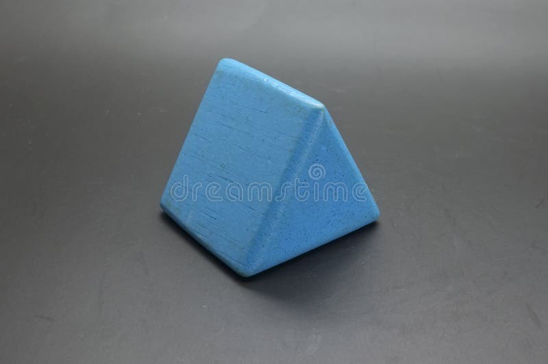 Toy Wooden Blue Triangle Blocks Stock Photo - Image of cube, child ...