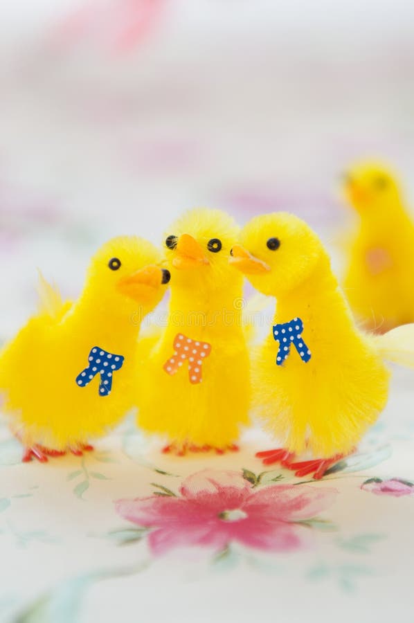 Toy Yellow Chicks for Easter Decoration Stock Image - Image of festive ...