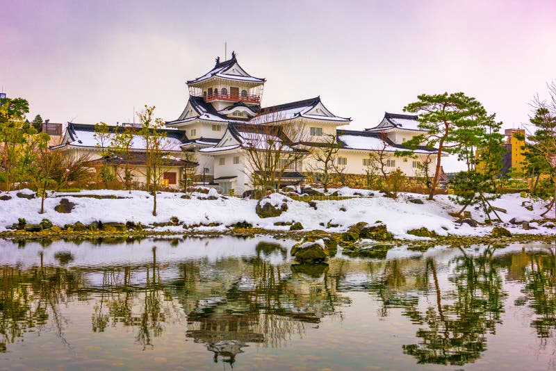 Toyama, Japan at Toyama Castle Stock Image - Image of historic, dusk ...