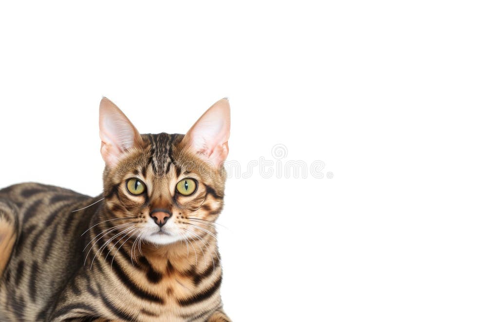 Toyger Cat on White Background. Generative AI Stock Illustration ...
