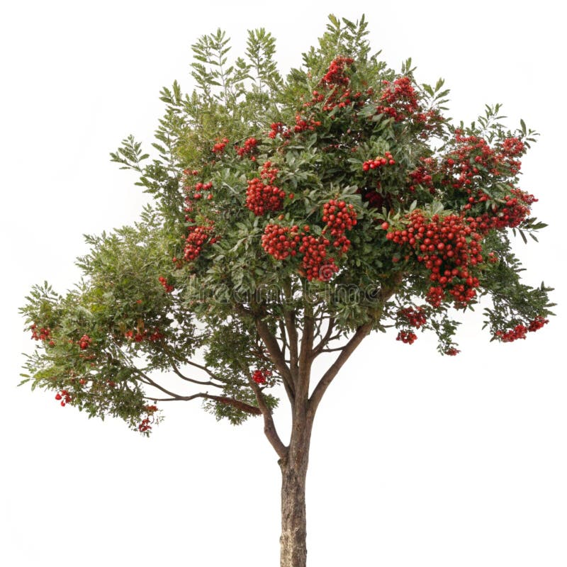 Toyon Tree Isolated on White Background Stock Illustration ...